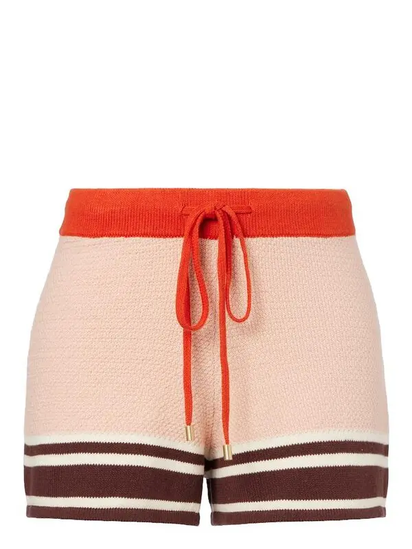 Zimmermann Ascension Knitted Cotton-blend Shorts - Multicoloured