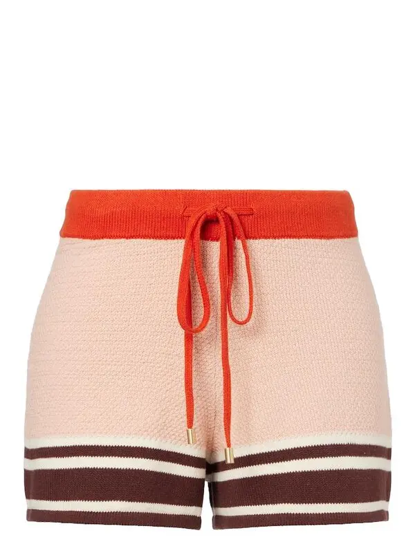 Zimmermann Ascension Knitted Cotton-blend Shorts - Multicoloured
