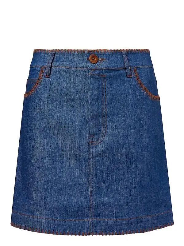 Zimmermann Ascension Denim Miniskirt - Blue