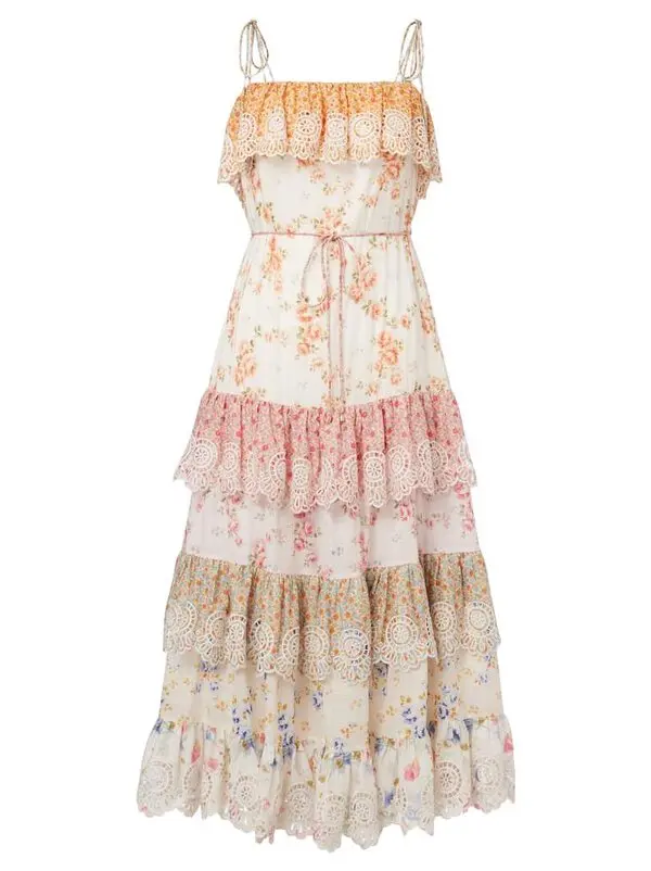 Zimmermann Lucky Tiered Cotton Maxi Dress - White