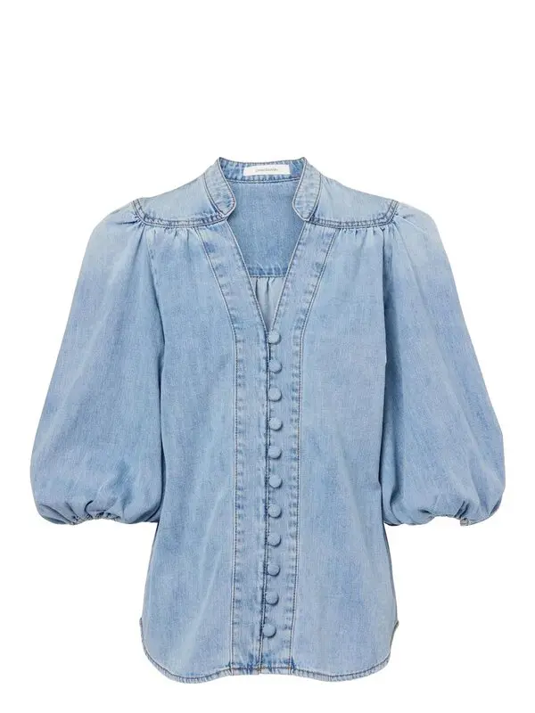 Zimmermann Lucky Denim Blouse - Blue