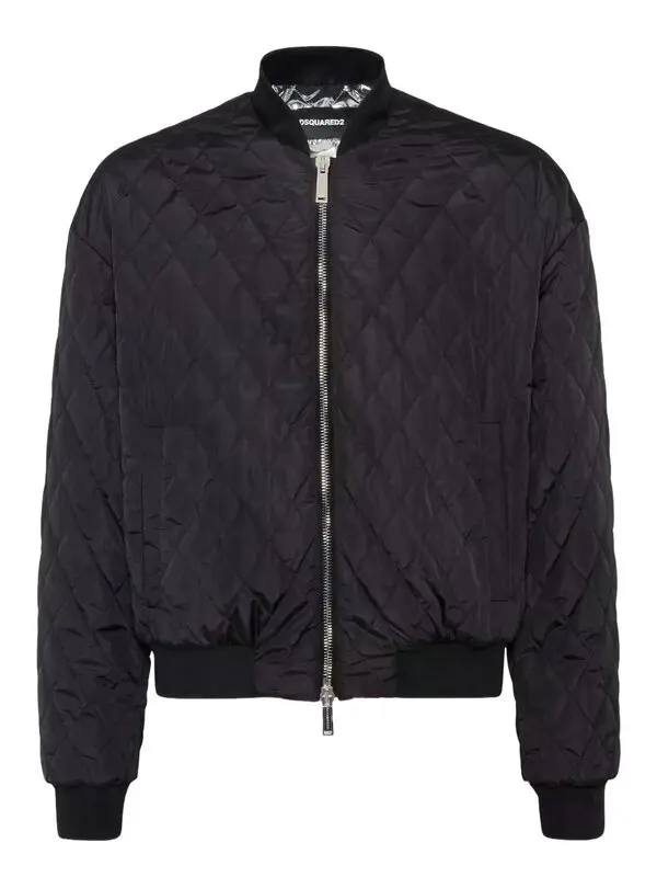 Dsquared2 Diamond-quilted Bomber Jacket - Black