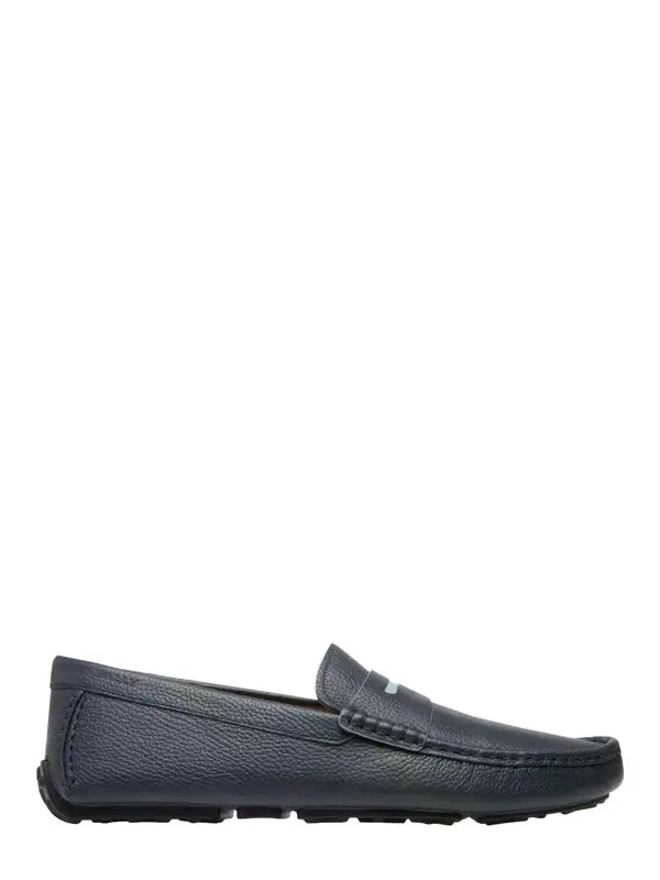 Bally Grained Leather Saddle-strap Loafers - Blue