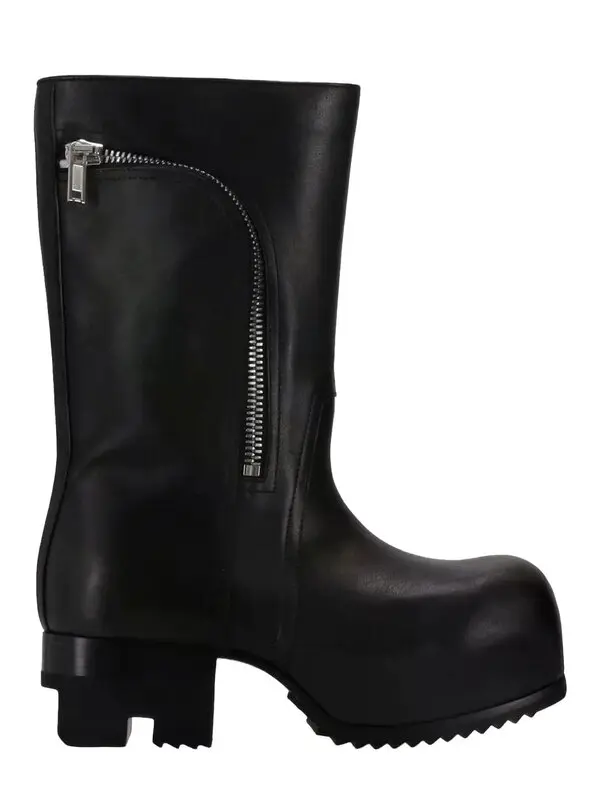 Rick Owens 50mm Bauhaus Ballast Leather Boots - Black