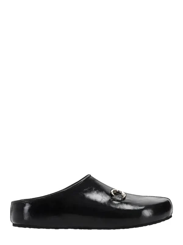 MARINE SERRE Ms Leather Mules - Black
