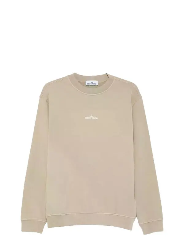 Stone Island Logo-print Cotton Sweatshirt - Neutrals