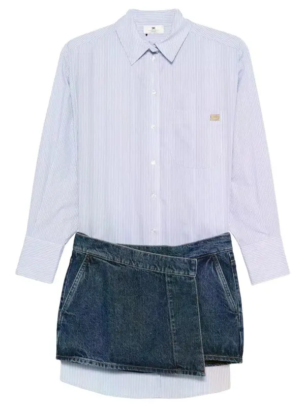 Elisabetta Franchi Cotton-blend Denim Mini Dress - Blue