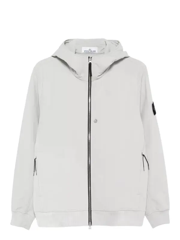 Stone Island Hooded Zip-front Jacket - Grey