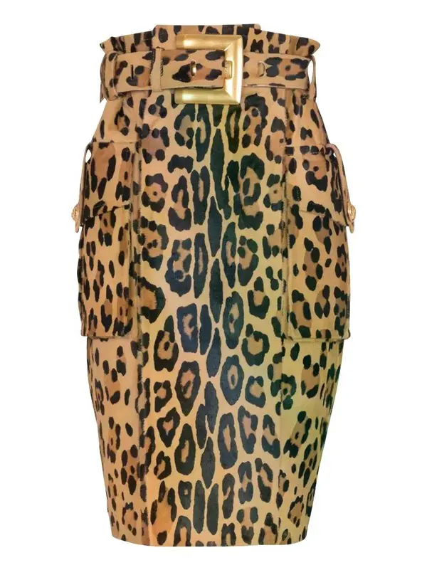 Balmain Leopard-print Wrap Skirt - Neutrals