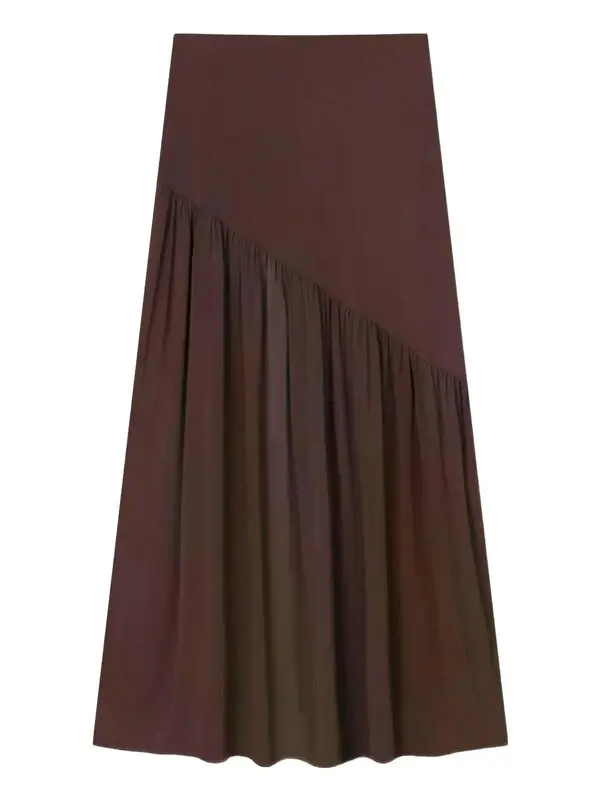 AERON Pleated Asymmetrical Skirt - Brown