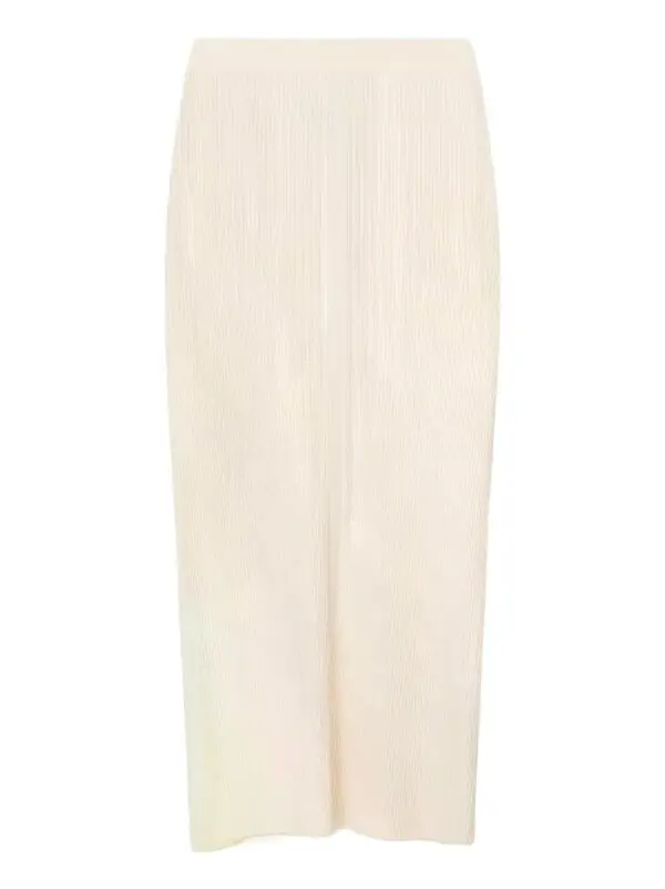 AERON Ribbed Straight Skirt - Neutrals