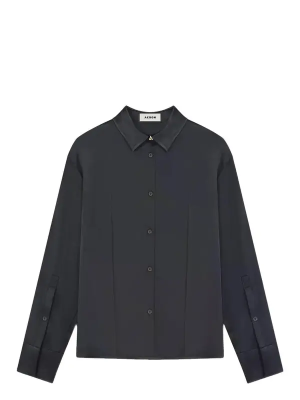 AERON Dylan Satin Shirt - Black