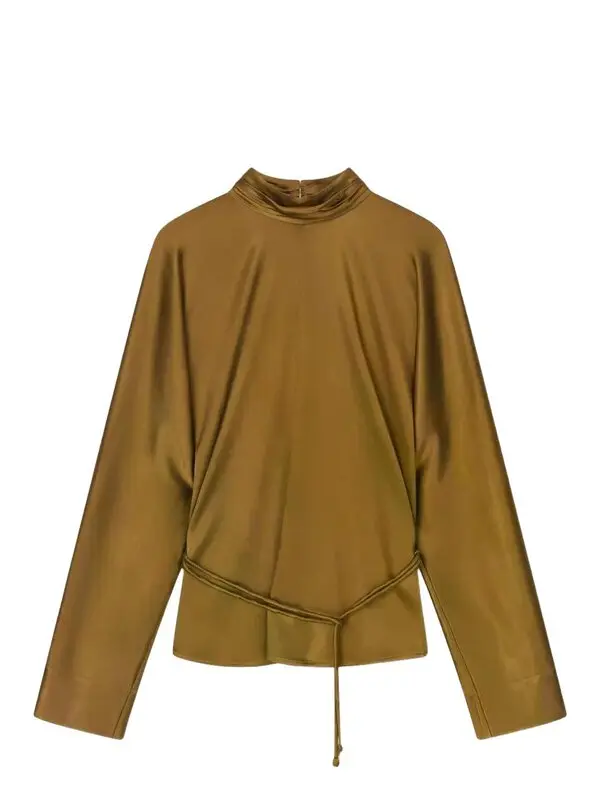 AERON Satin Blouse - Brown