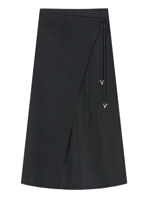 AERON Double-layer A-line Midi Skirt - Black