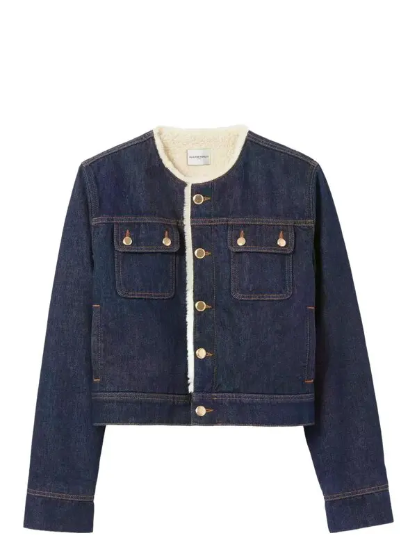 Claudie Pierlot Denim Cropped Jacket - Blue