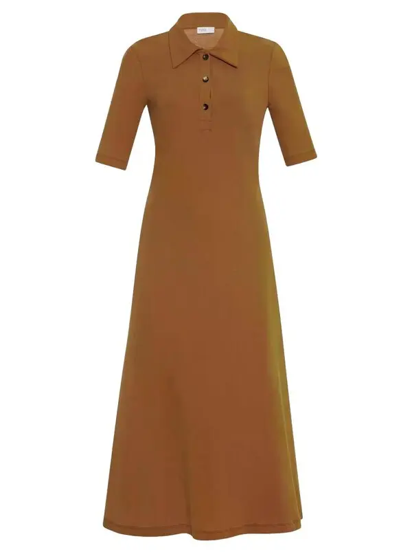 Rosetta Getty Button-up Polo Dress - Brown