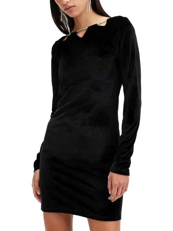 ALLSAINTS Velvet Chain-embellished Dress - Black