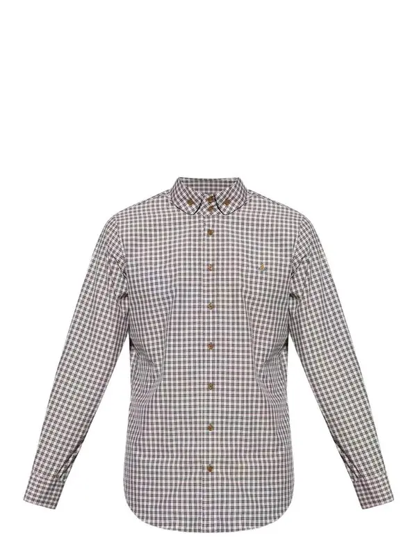 VIVIENNE WESTWOOD Checked Embroidered-orb Shirt - White