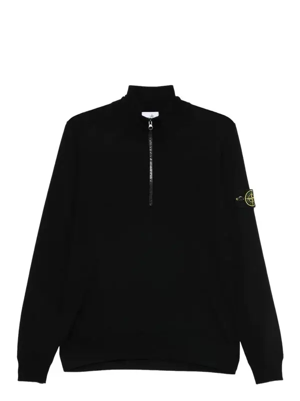 Stone Island Half-zip Wool Sweater - Black