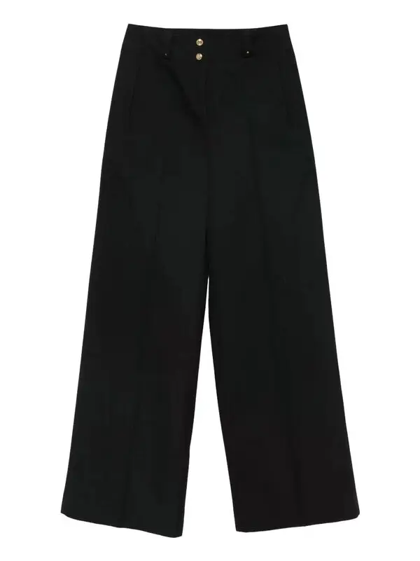 Moncler Pleated Wide-leg Trousers - Black