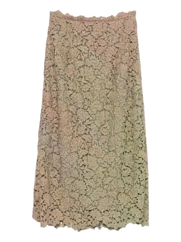 Ermanno Scervino Floral Lace Midi Skirt - Neutrals