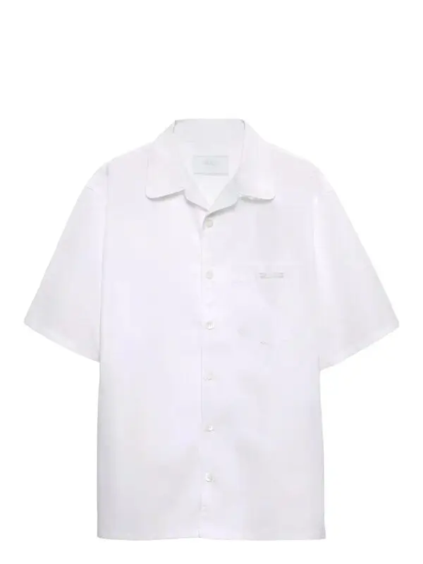Prada Cotton Bowling-collar Shirt - White