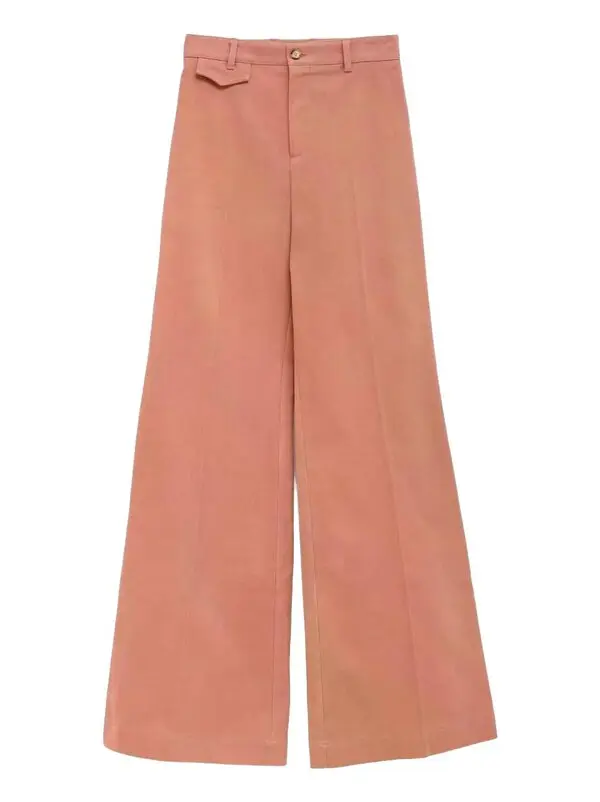 Chloé Cotton Straight Trousers - Pink