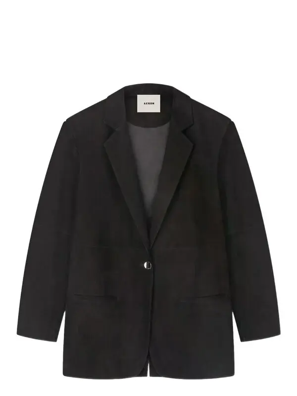 AERON Suede Single-breasted Blazer - Black