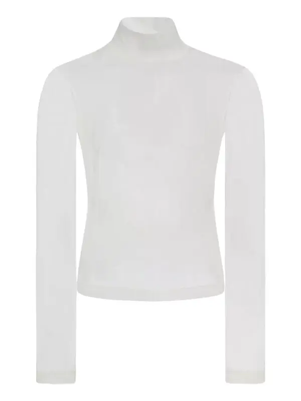 Rosetta Getty Turtleneck Sheer Top - White
