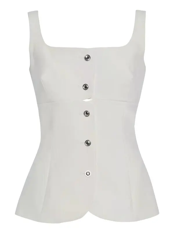 Rosetta Getty Button-front Top - White