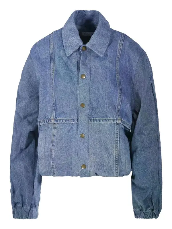 E.L.V. DENIM Paneled Denim Jacket - Blue