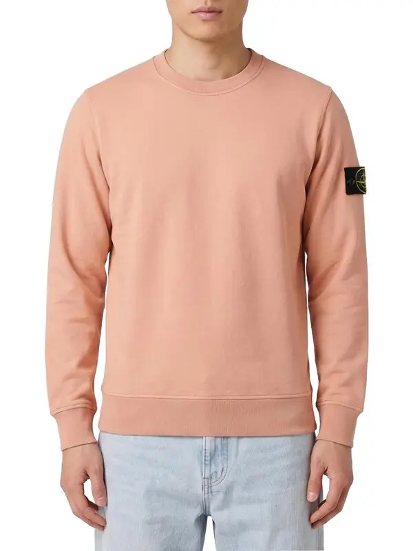 Stone Island Crew Neck Sweatshirt - Nude