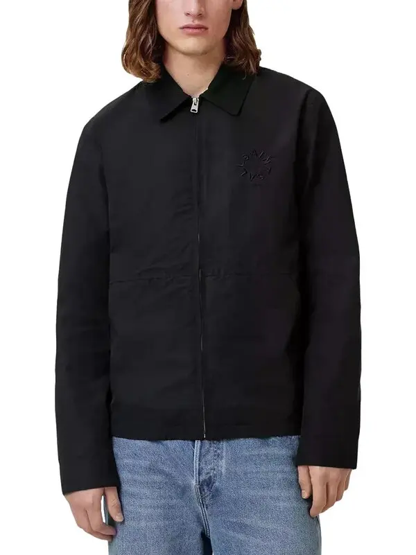 ALLSAINTS Logo-embroidered Zip-up Jacket - Black