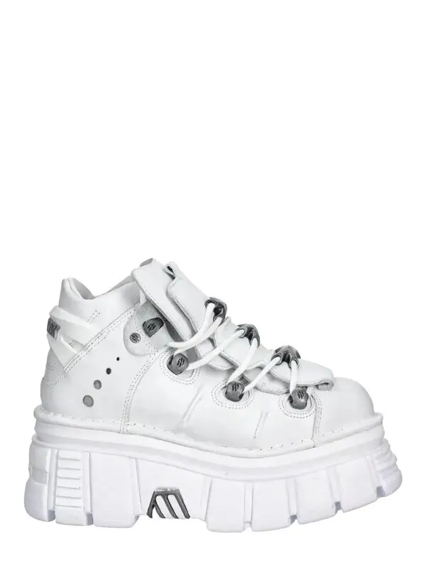 NEW ROCK Platform Lace-up Trainers - White