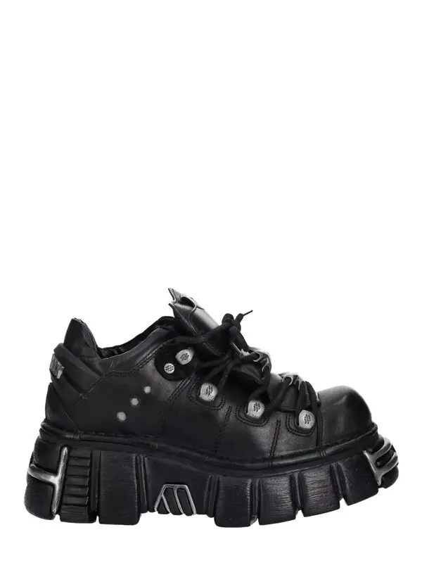 NEW ROCK Lace-up Platform Sneakers - Black