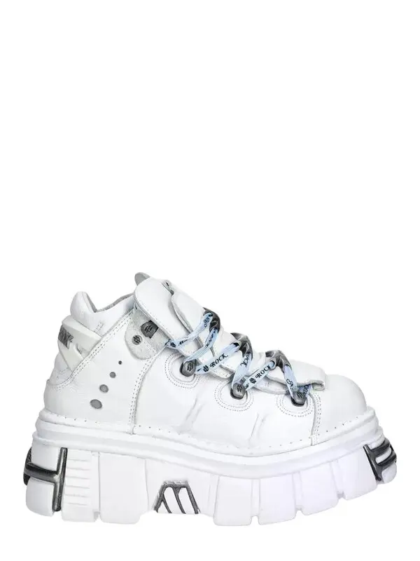 NEW ROCK Branded-laces Platform Sneakers - White