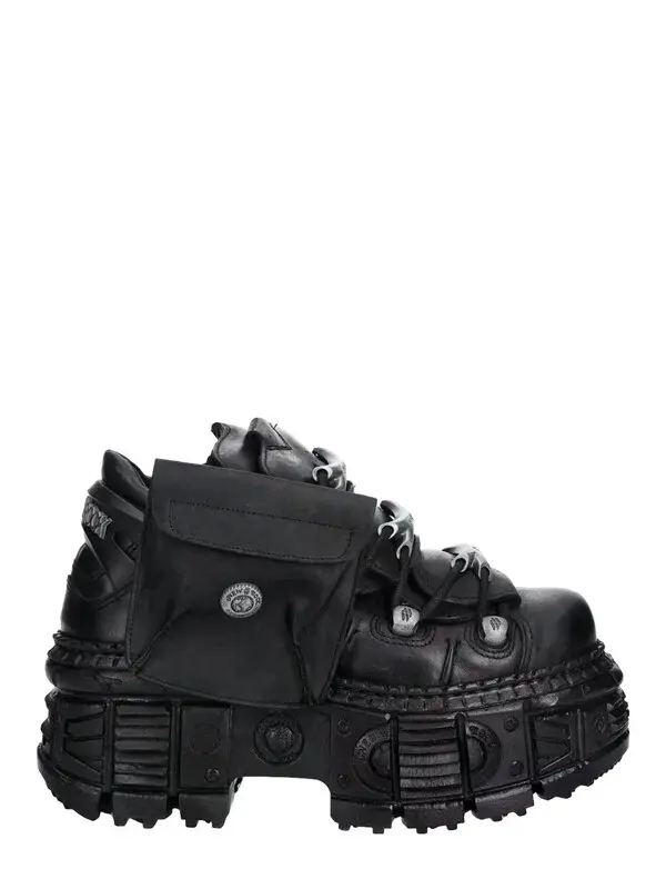 NEW ROCK Platform Sneakers With Pocket Detail - Black