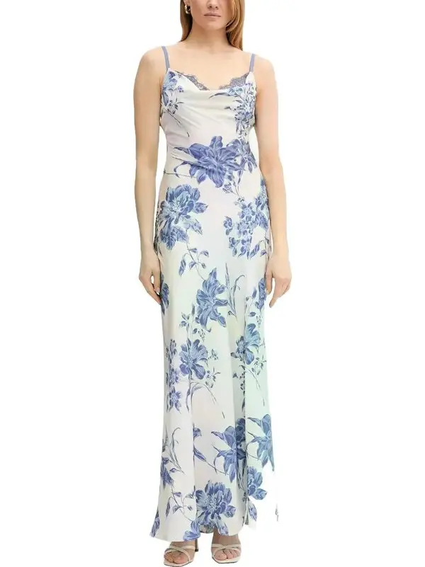 Guess Floral Print Maxi Dress - White