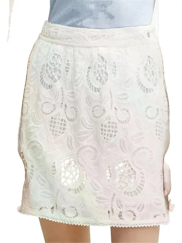 Guess Embroidered Mini Skirt - White