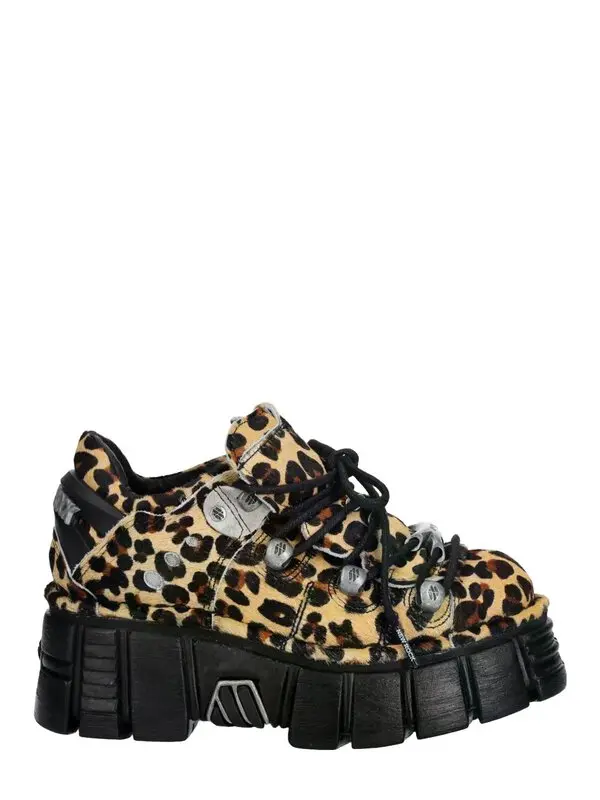 NEW ROCK Leopard-print Platform Trainers - Neutrals