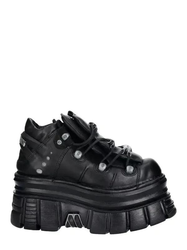 NEW ROCK Platform Lace-up Trainers - Black