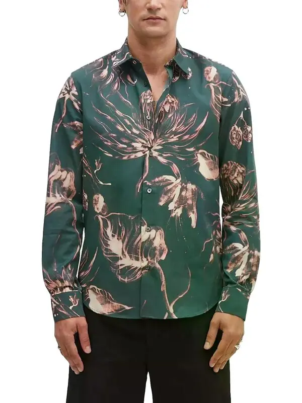 Paul Smith Floral-print Long-sleeved Shirt - Green