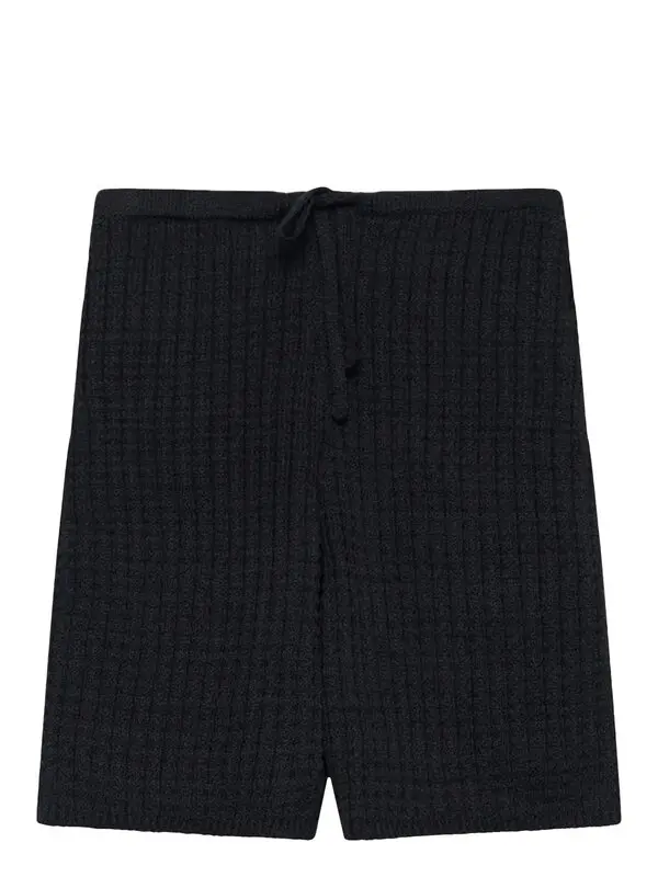 THE ELDER STATESMAN Nora Lite Check Ball Short - Black