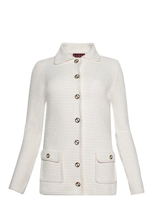 Gucci Crochet Cardigan - White