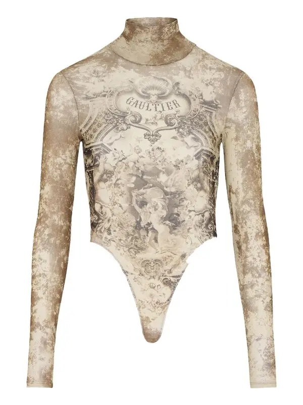 Jean Paul Gaultier Médaillon Mesh Bodysuit - Cream