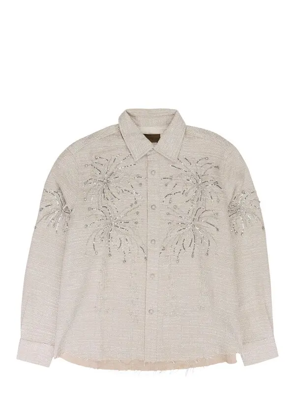 BIRTH OF ROYAL CHILD Fireworks Beaded Diamond Shirt - White
