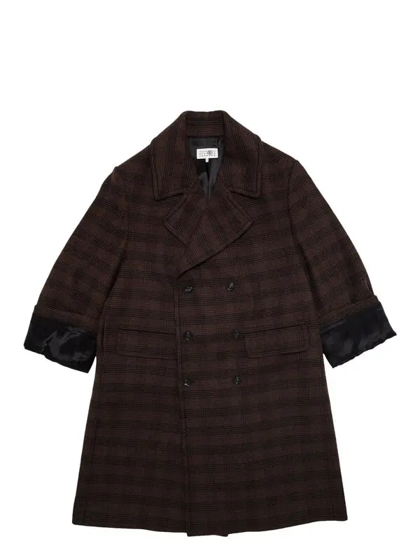 MAISON MARGIELA Checked Wool-blend Overcoat - Brown