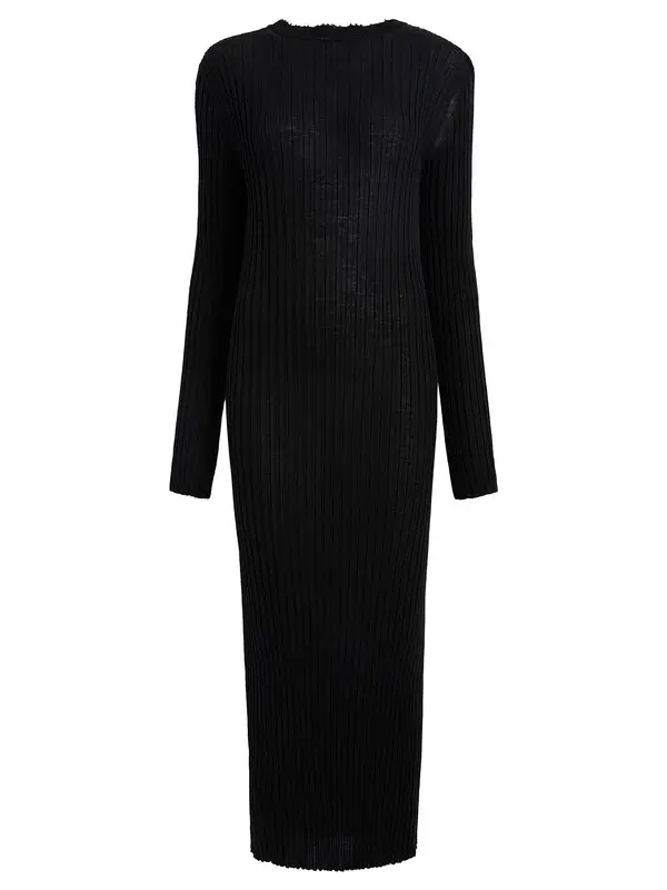 Khaite Sigrid Merino Wool Dress - Black