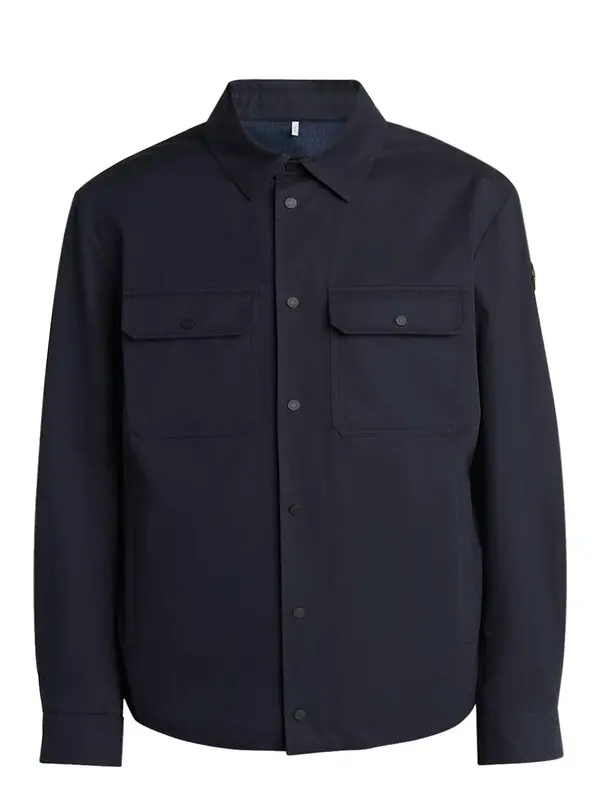 Moncler Gabardine Snap-front Overshirt - Navy
