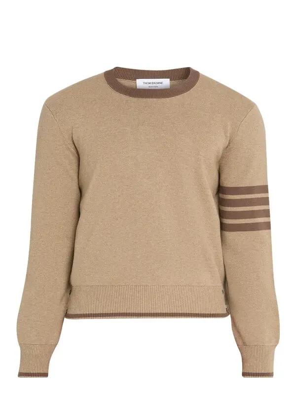 Thom Browne 4-bar Crewneck Sweater - Med Brown